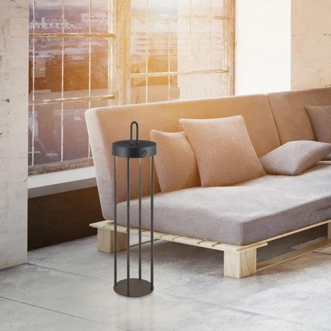 LD 19301-18 ANSELM LED stolní lampa na baterie černá 50cm dotykový stmívač IP44 zahradní svítidlo 2700K - JUST LIGHT