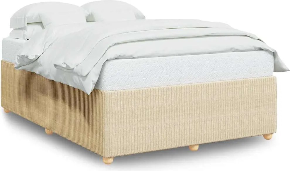 Rám postele bez matrace krémový 140 x 190 cm textil 3284940