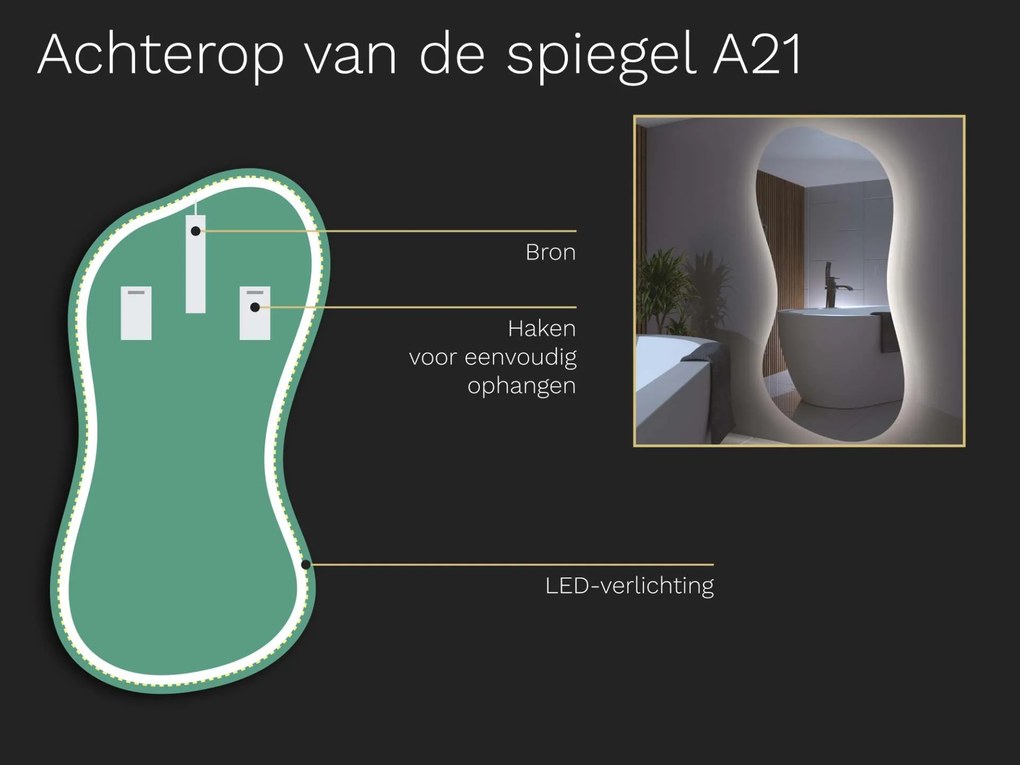 Organické LED zrcadlo s osvětlením A21