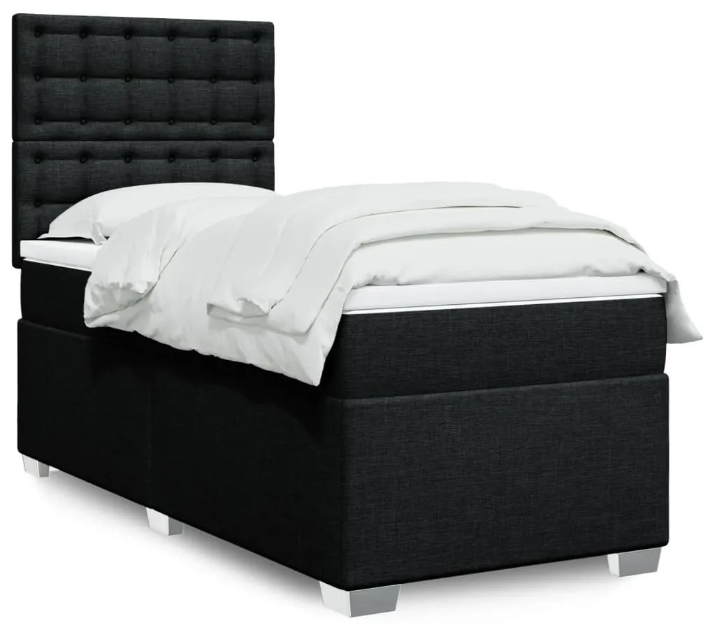 Box spring postel s matrací černá 100 x 200 cm textil 3292715