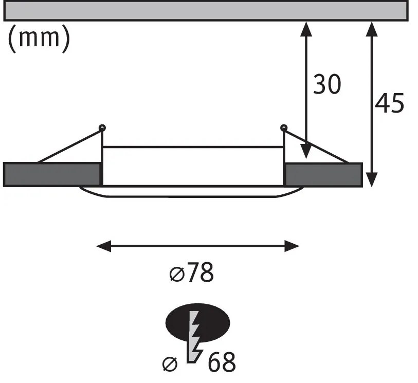 Paulmann 93459 LED Coin Nova round, kulatá bodovka v bílé úpravě, 1x6,5W LED 2700K, prům.7,8cm, IP44