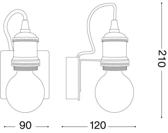 Ideal Lux - Nástěnná lampa FRIDA 1xE27/60W/230V měď