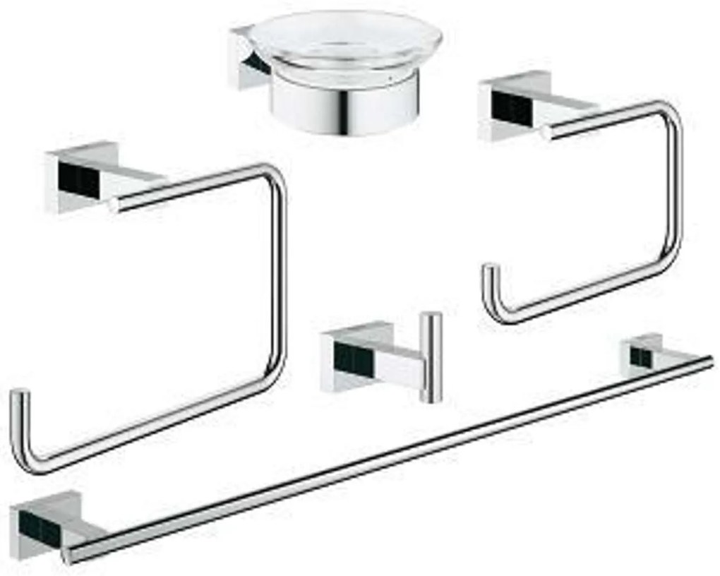 Grohe Essentials Cube - Sada doplňků do koupelny 5 v 1, chrom 40758001