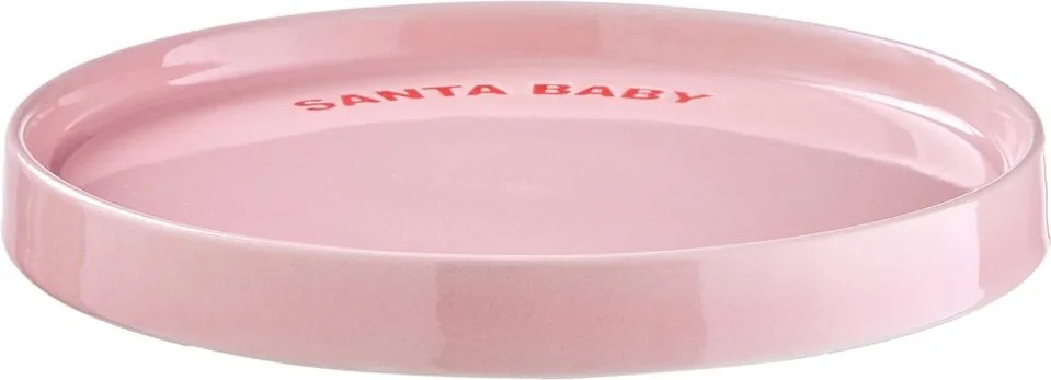 GOOD VIBES Talíř "Santa Baby" 15 cm - růžová