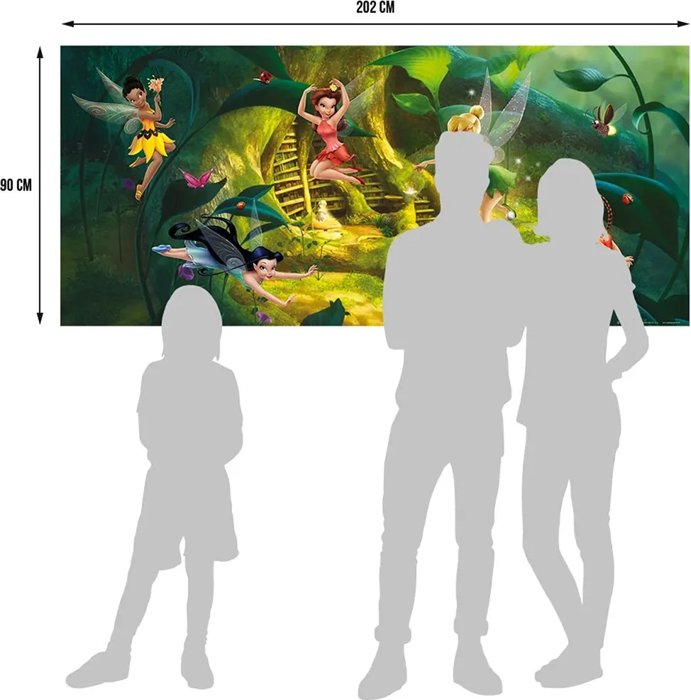 Dětská vliesová fototapeta na zed' Víly v lese, Disney | 202 x 90 cm | DFTDNH 5341