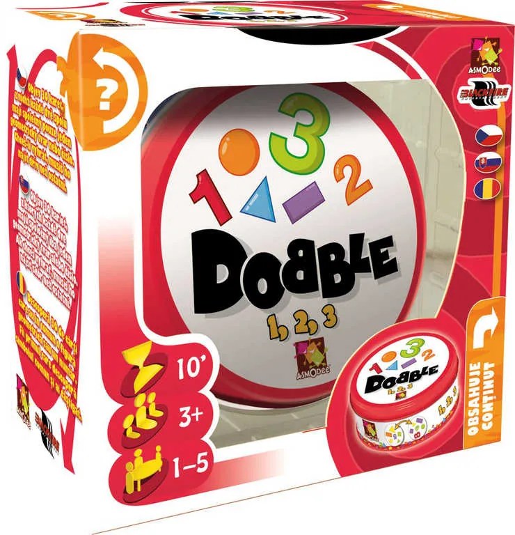 ASMODEE Hra postřehová Dobble 1-2-3 v plechové krabičce *SPOLEČENSKÉ HRY* asdobcf01cz