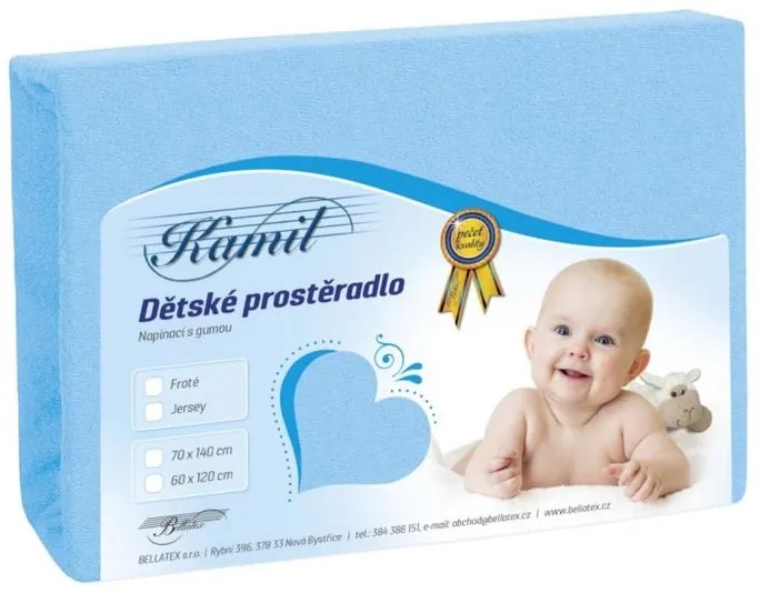 Bellatex Dětské froté prostěradlo světlá modrá rozměr 70x140 cm
