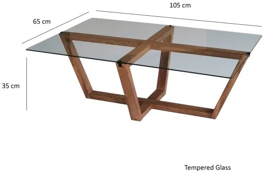 Konferenční stolek AMALFI 35x105 cm borovice/čirá
