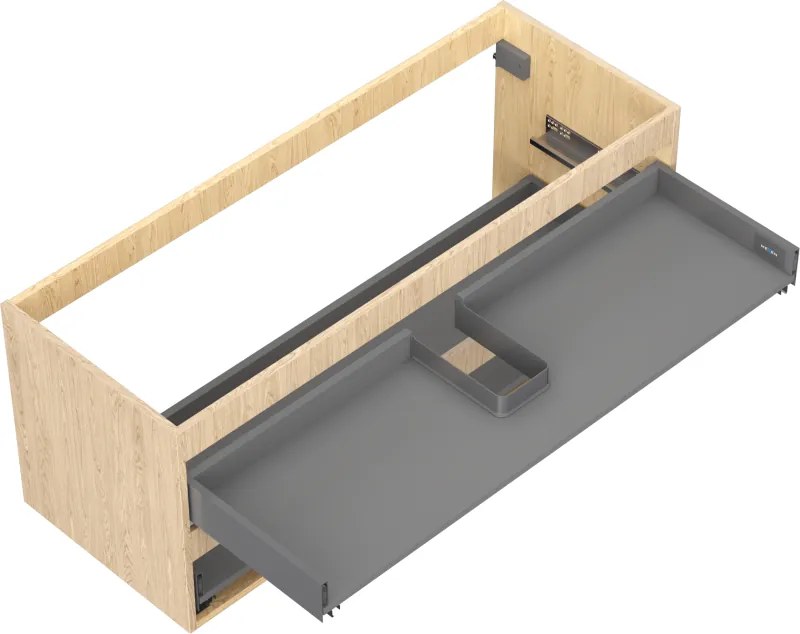 Mexen Box-A, závěsná skříňka 120 cm, 2 zásuvky, dub, 91AX0-1200-470-2-81