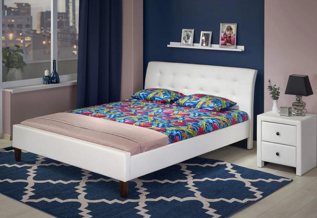 Čalouněná postel SAMARA, 180x200, bílá + rošt