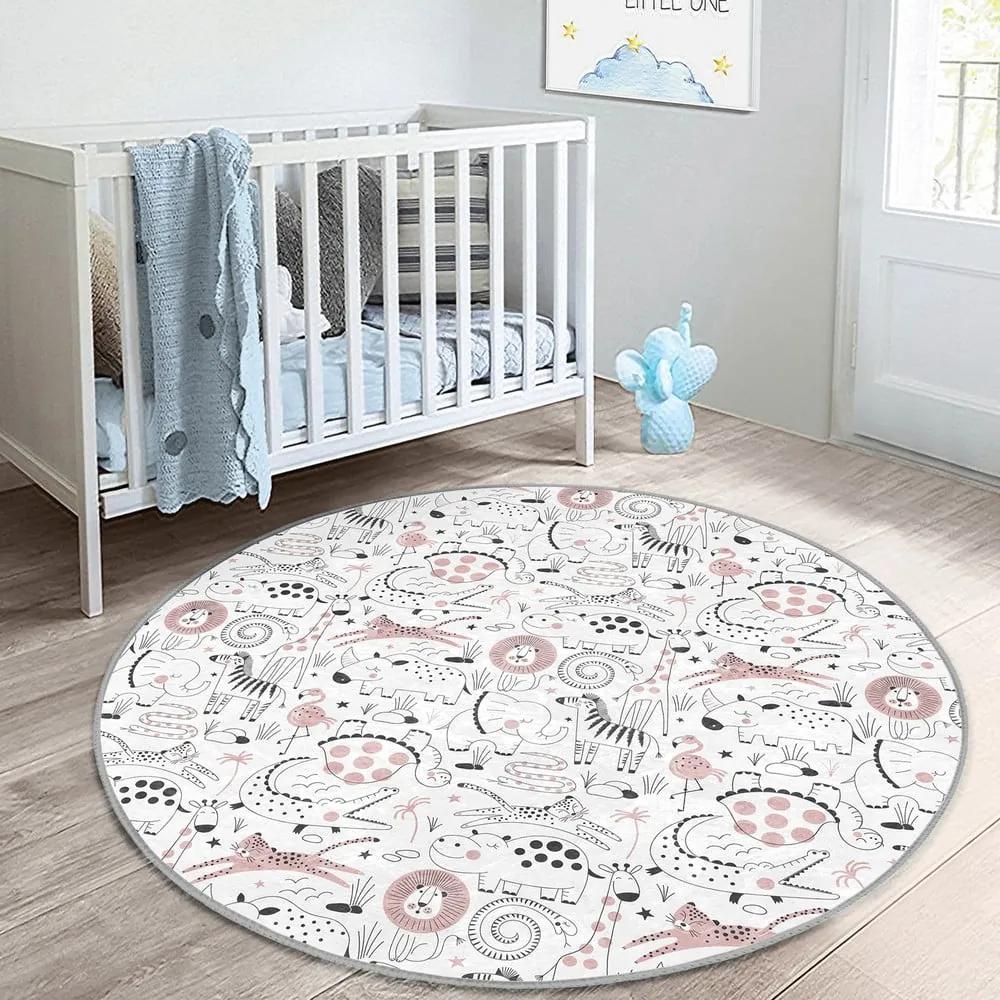 Dětský koberec ve světle šedo-bílé barvě ø 120 cm Comfort – Mila Home