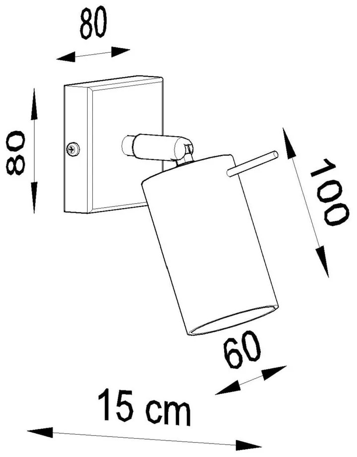 Černé bodové svítidlo 8x10 cm Etna – Sollux
