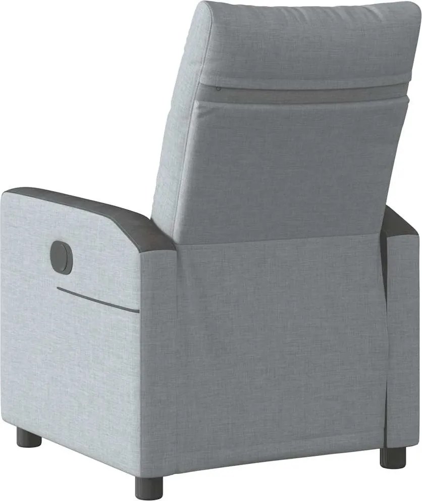 Elektrické polohovací křeslo světle šedé textil 3324038