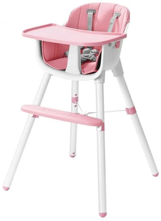 Dětská jídelní židlička EcoToys 2v1 TOPLIP růžová