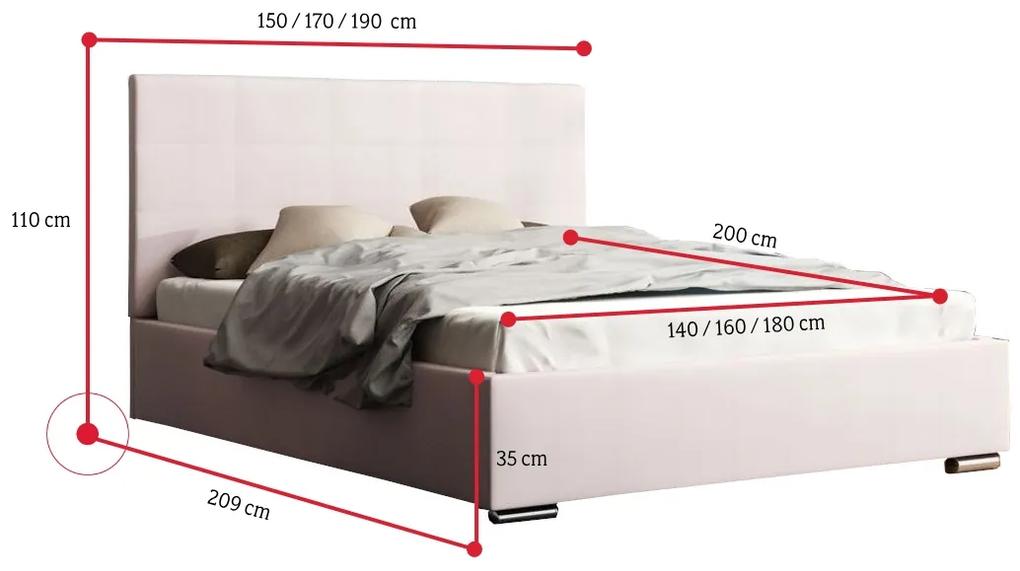 Expedo Čalouněná postel NASTY 4 + rošt + matrace, Sofie20, 140x200
