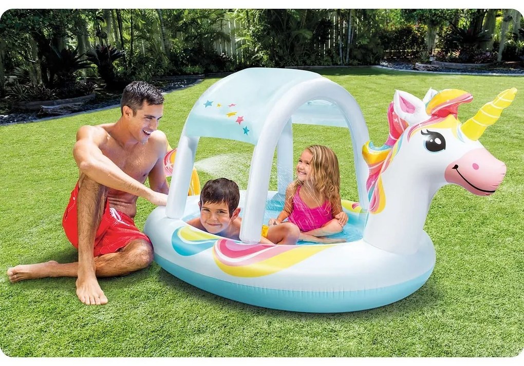 Unicorn sprchová vanička se stříškou 254x132 cm Intex 58435 pro dětské koupání