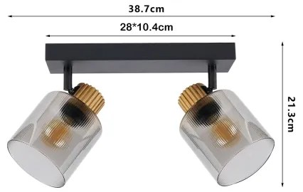 Brilagi - Bodové svítidlo HYGGE 3xE14/15W/230V černá/kouřová
