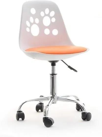 design4life Otočná židle pro děti PETS Bílo-oranžová
