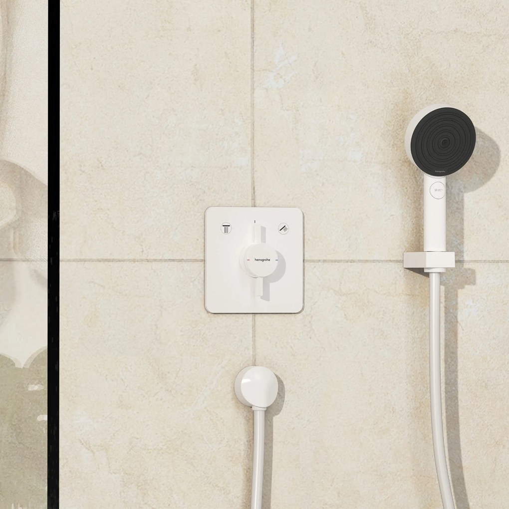 Hansgrohe DuoTurn Q, baterie pod omítku pro 2 spotřebiče, bílá matná, HAN-75414700