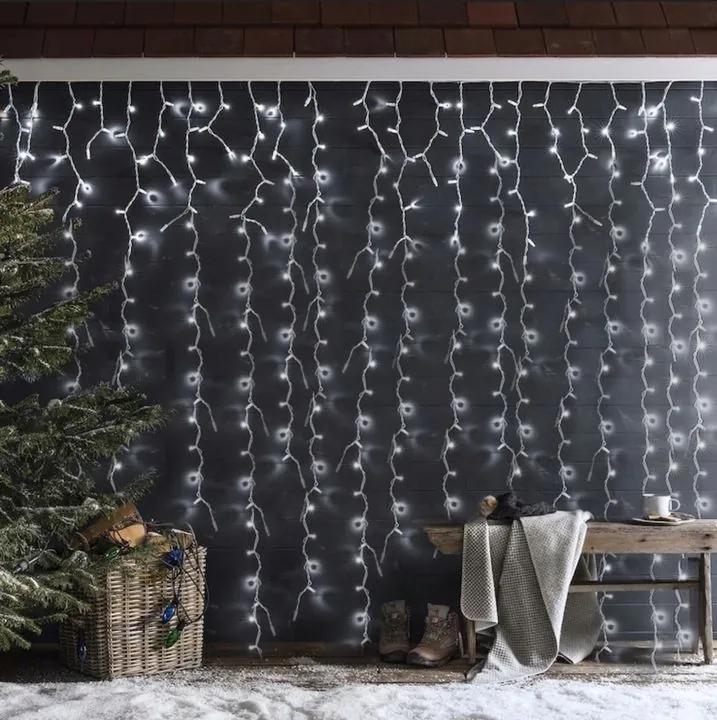 Tutumi Vánoční dekorativní závěs s LED světýlky 3m, bílá