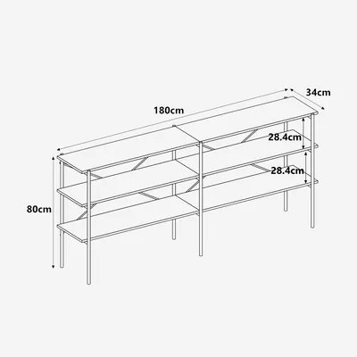 Nízký regál na kovových nohách TUMILLO
