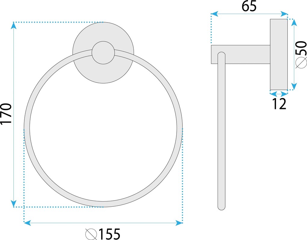 Držák na ručníky - kruh REA MODERN RING 6610 titan