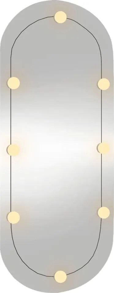 vidaXL Nástěnné zrcadlo s LED osvětlením 40 x 90 cm sklo oválné [3189163]