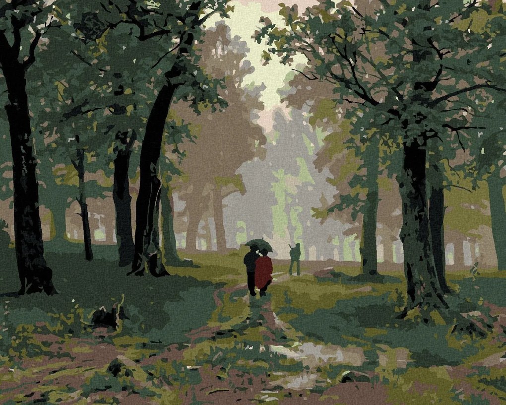 zuty zuty - malování podle čísel - déšť v dubovém lese (ivan shishkin), 40x50 cm, plátno