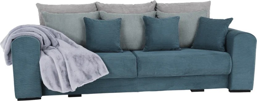 Extra prostorná pohovka, modrá / mentolová / světle šedá, Gilena BIG SOFA