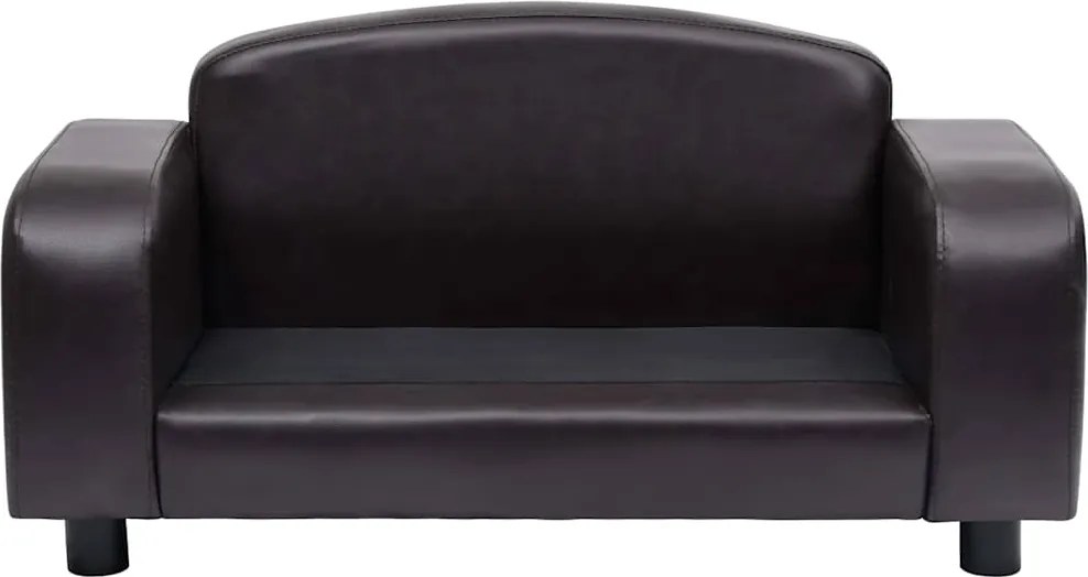 Pohovka pro psy hnědá 80 x 50 x 40 cm umělá kůže 170966