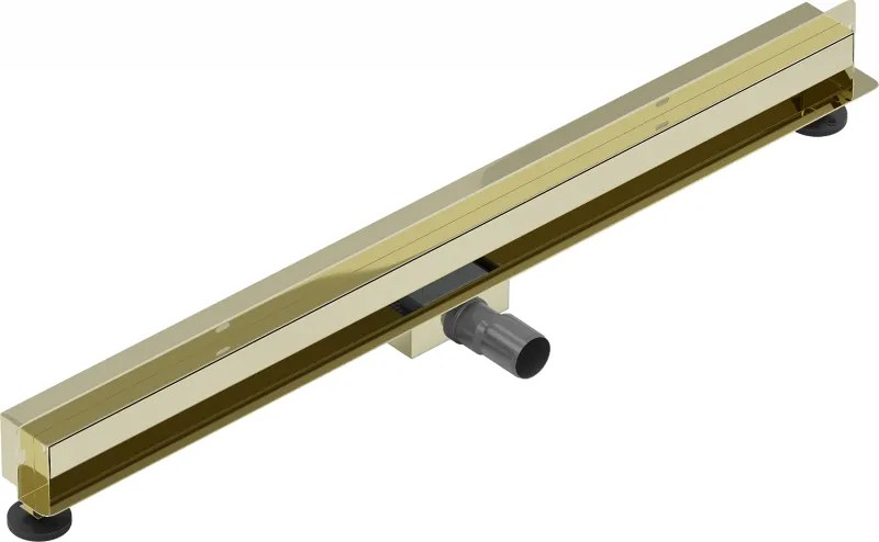 Mexen Flat nerezový sprchový žlab na zeď 100 cm vzor 2v1, zlatá, 1530100
