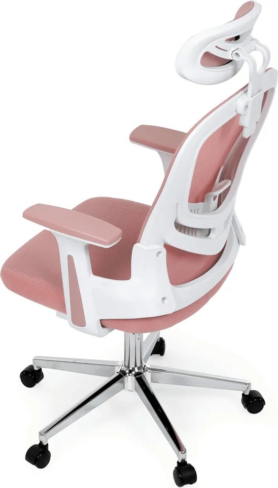 Ergonomická kancelářská židle EMILIE - růžová síťovina