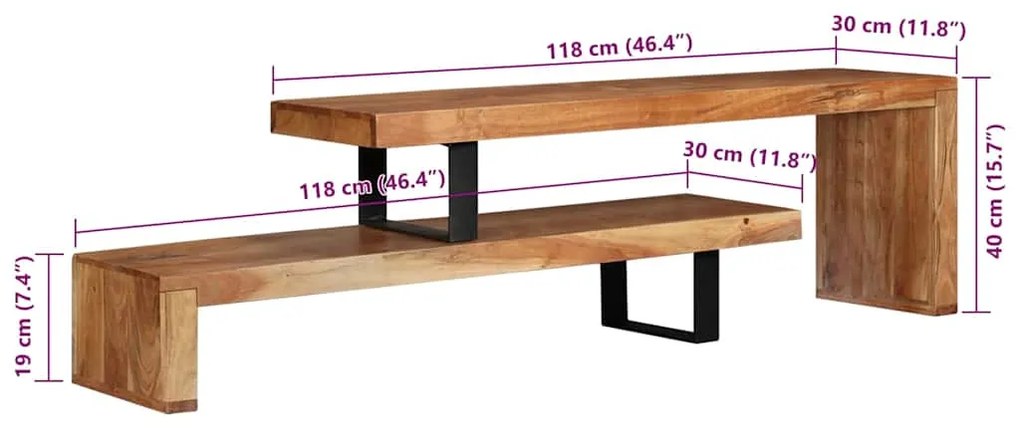 vidaXL Marketos TV stolek masivní akáciové dřevo