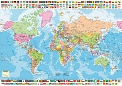 EDUCA Puzzle Politická mapa světa / 1500 dílků / od 14 let