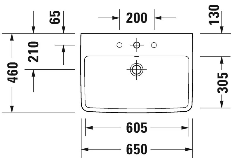 Duravit No.1 - Umyvadlo do nábytku 650x460 mm, s přepadem, bílá 23756500002