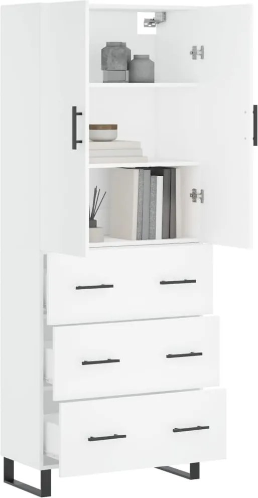 Skříň highboard bílá 69,5 x 34 x 180 cm kompozitní dřevo 3195867