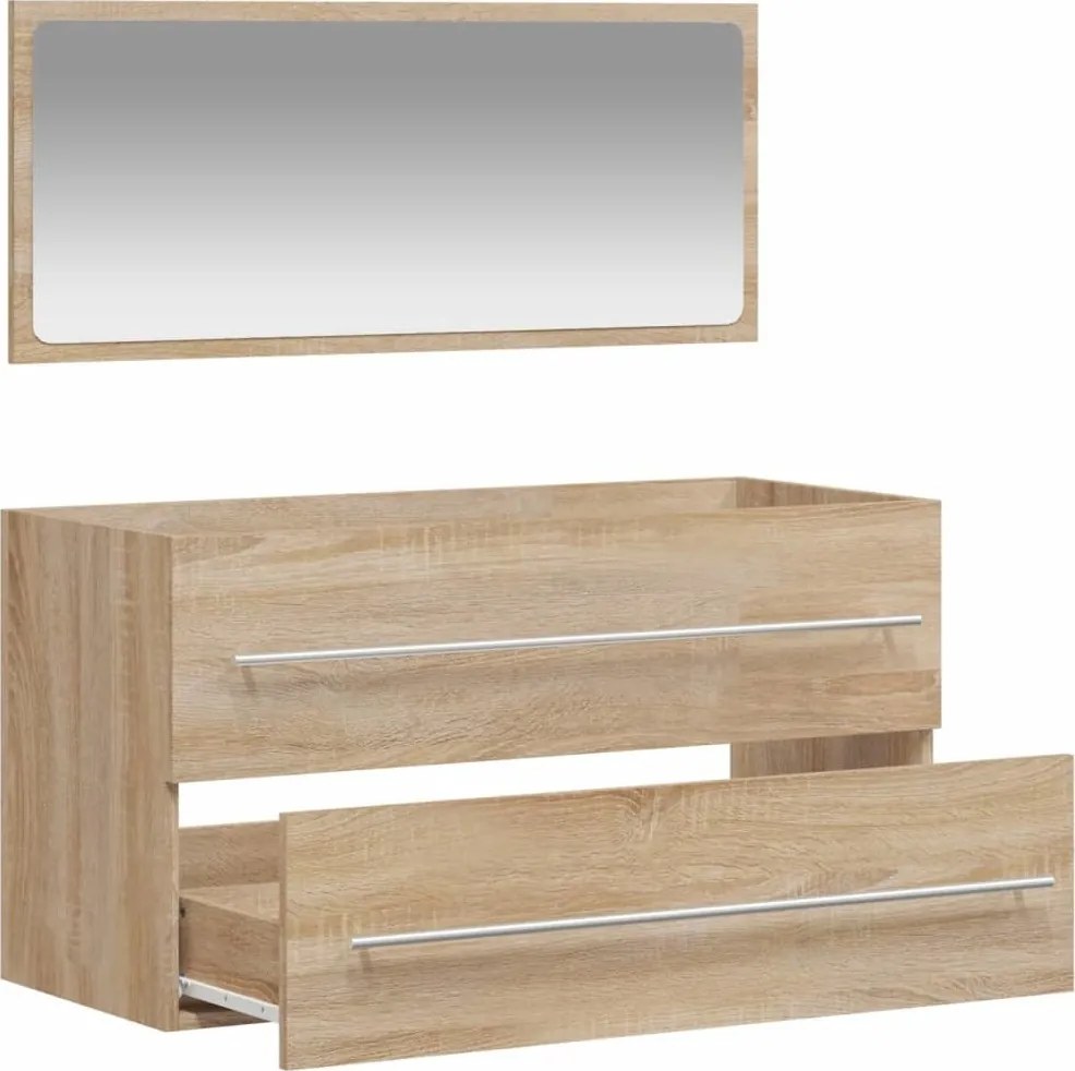 vidaXL Koupelnová skříňka se zrcadlem kompozitní dřevo [833881] Barva: dub sonoma