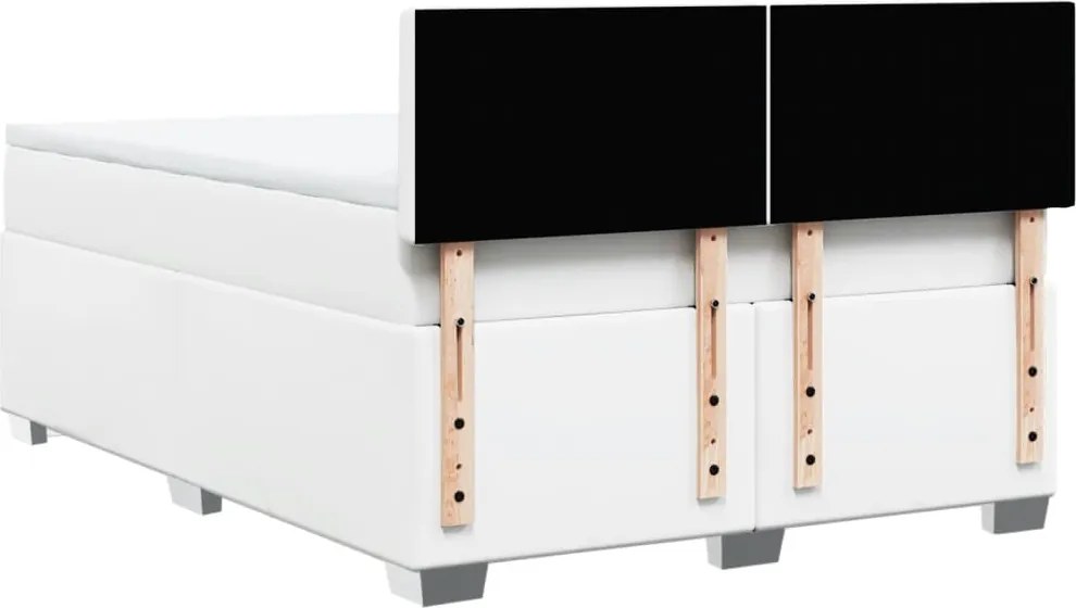 Box spring postel s matrací bílá 160x200 cm umělá kůže 3286129