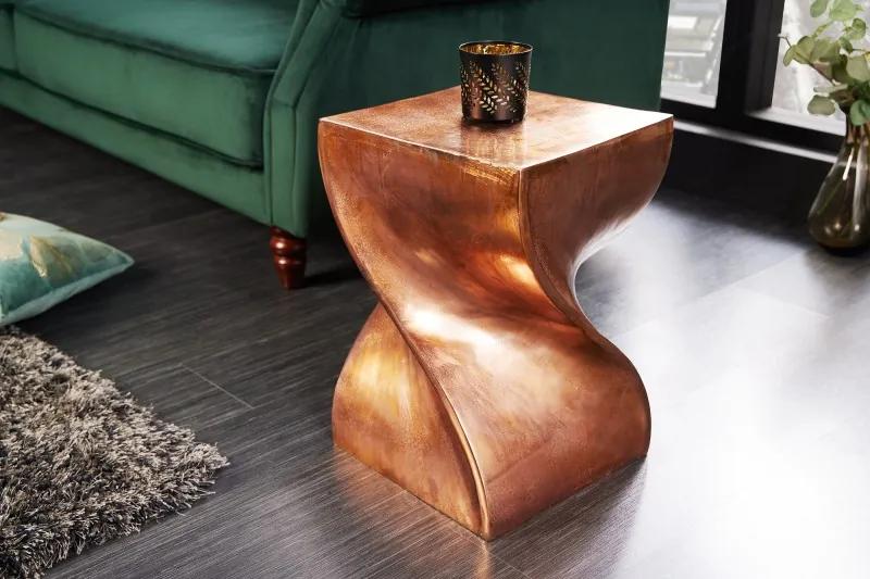 Noble Home Měděný odkládací stolek Twist 45 cm