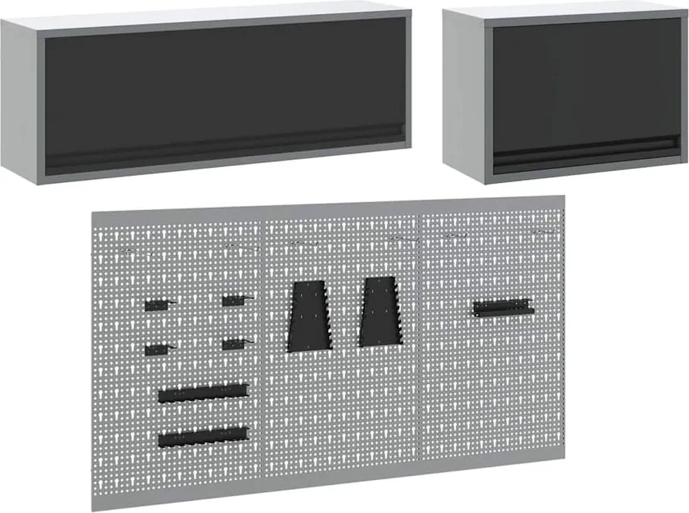 Sada pracovních skříní 5 ks Černá Práškově lakovaná ocel 3321412