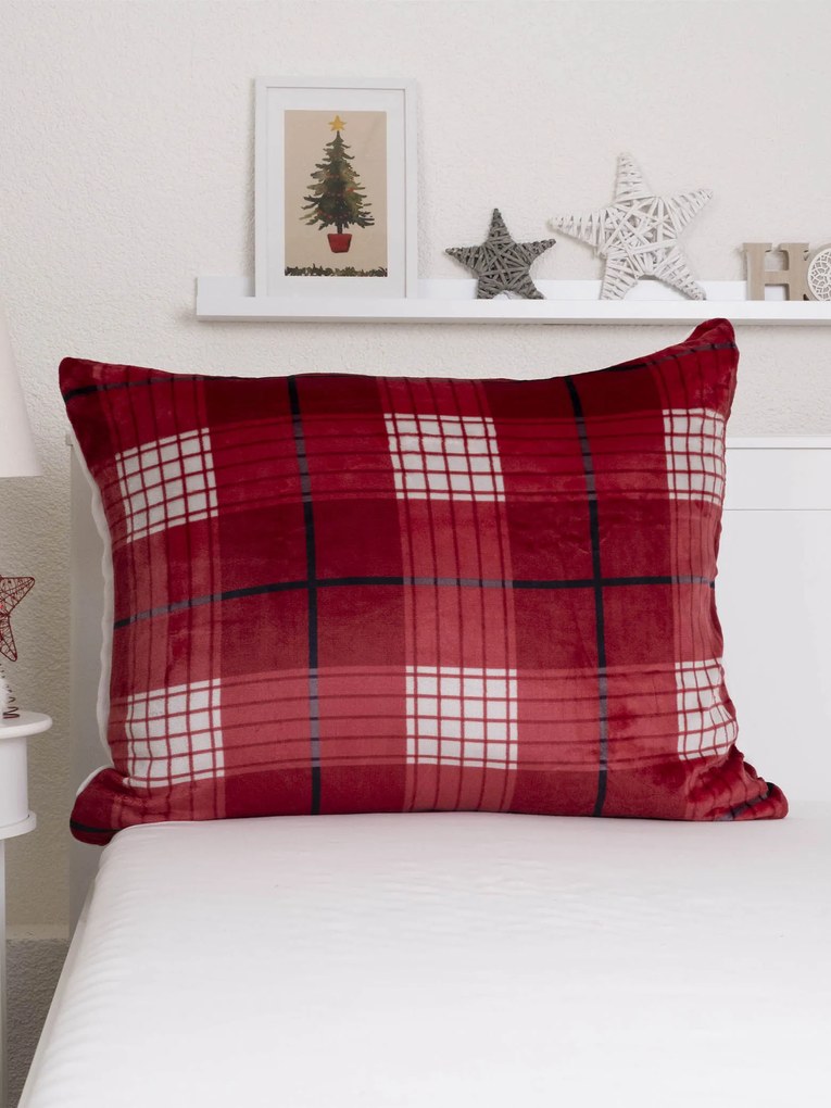 MK Lůžkoviny Povlak na polštář mikroplyš 70 x 90 cm - Scandi červené