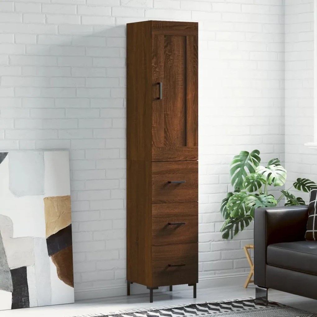 vidaXL Skříň highboard 34,5 x 34 x 180 cm kompozitní dřevo [3200193] Barva: Betonová šedá