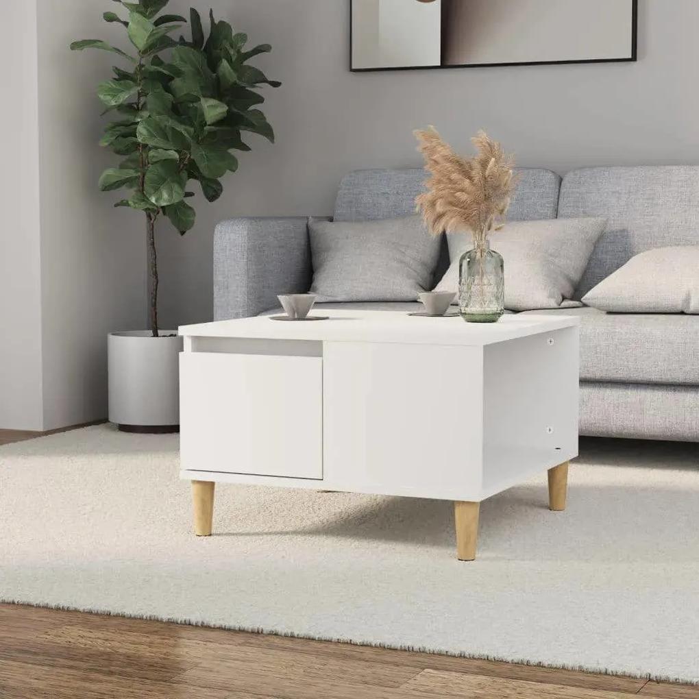 vidaXL Konferenční stolek 55x55x36,5 cm kompozitní dřevo [821078] Barva: bílá s vysokým leskem