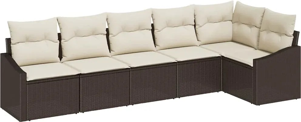 Set pohovek 6 ks Hnědá polyratan 3346738