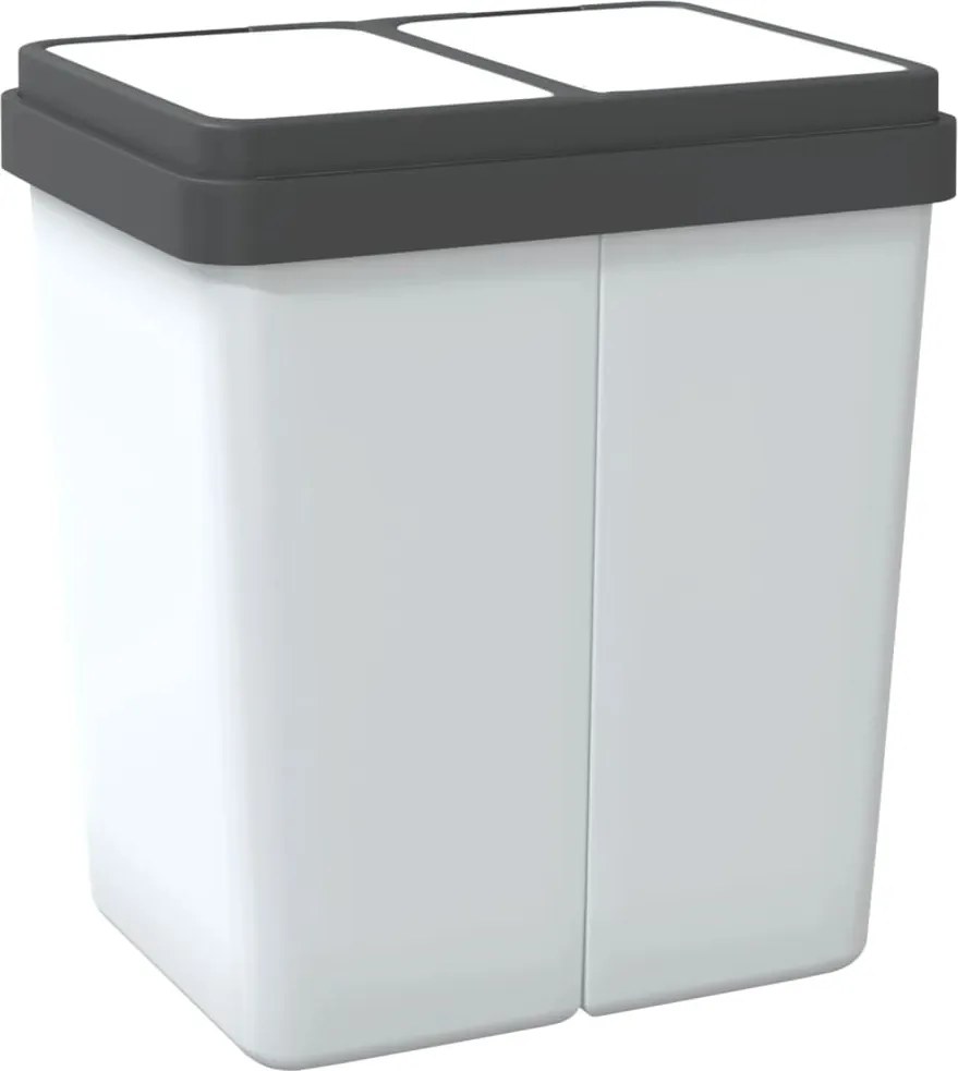 Dvojitý odpadkový koš bílý 2 x 25 l 154981