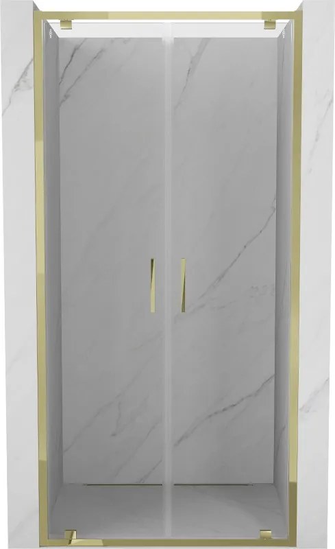 Mexen Exo, dvojité výklopné sprchové dveře, 120 cm, transparentní sklo, zlatá, 8182-120-000-50-00