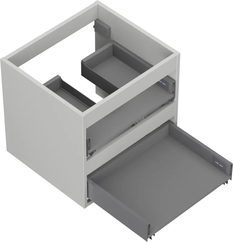 Mexen Box-A, závěsná skříňka 50 cm, 2 zásuvky, matná šedá, 91AX0-0500-470-2-62