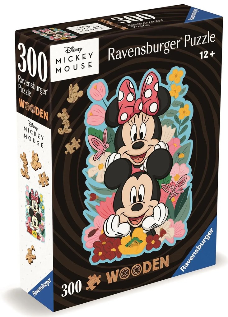 Puzzle ravensburger 120007623 dřevěné puzzle disney: mickey a minnie