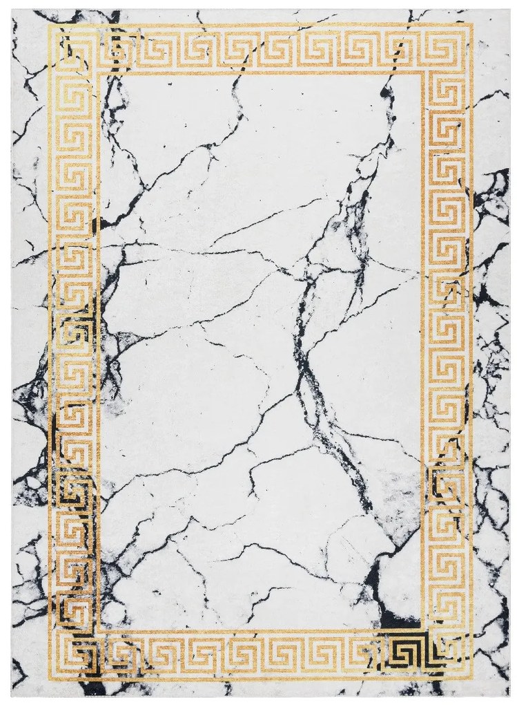 Dywany Łuszczów, Kusový koberec ANDRE Marble 1126, 120x170, bílá, chodba / předsíň