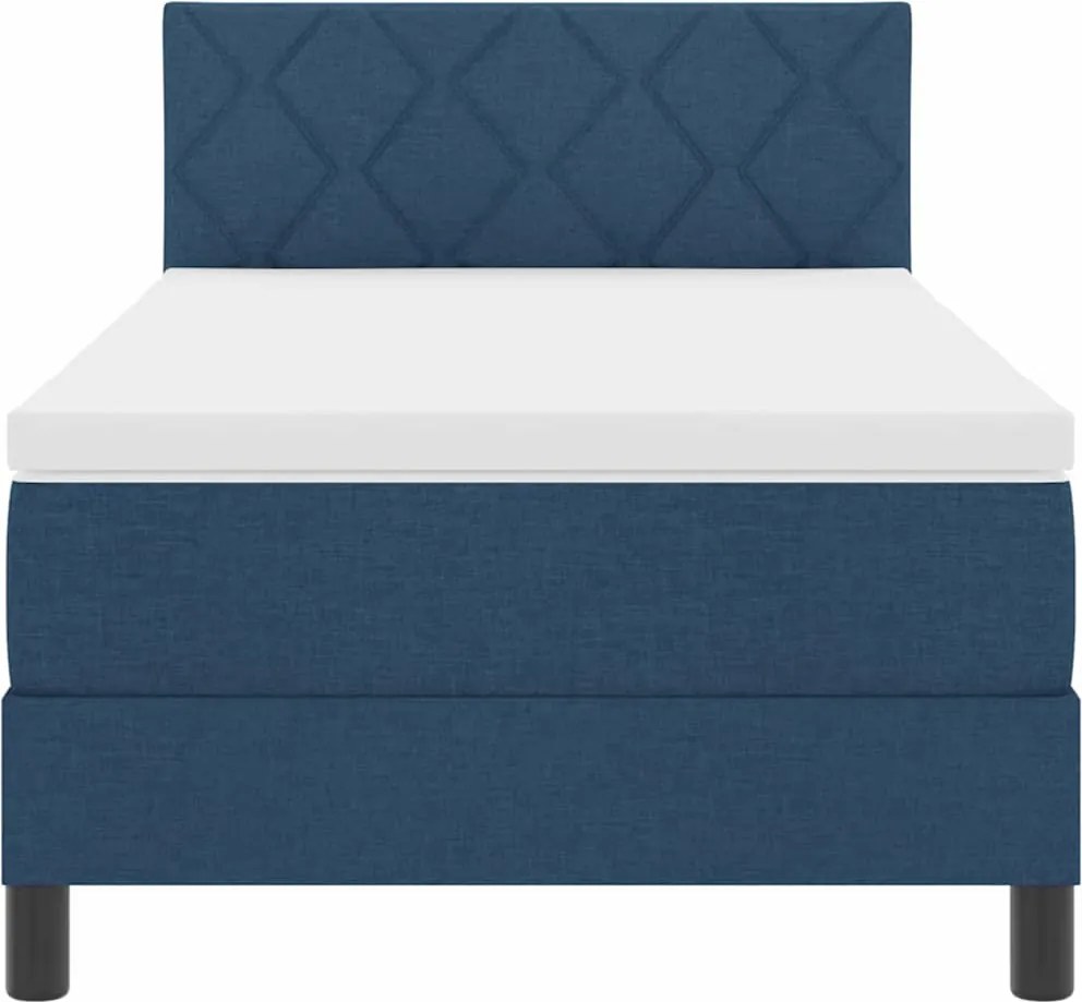 Postel s boxspringem s čelo Modrá 90 x 200 cm textil 3338740